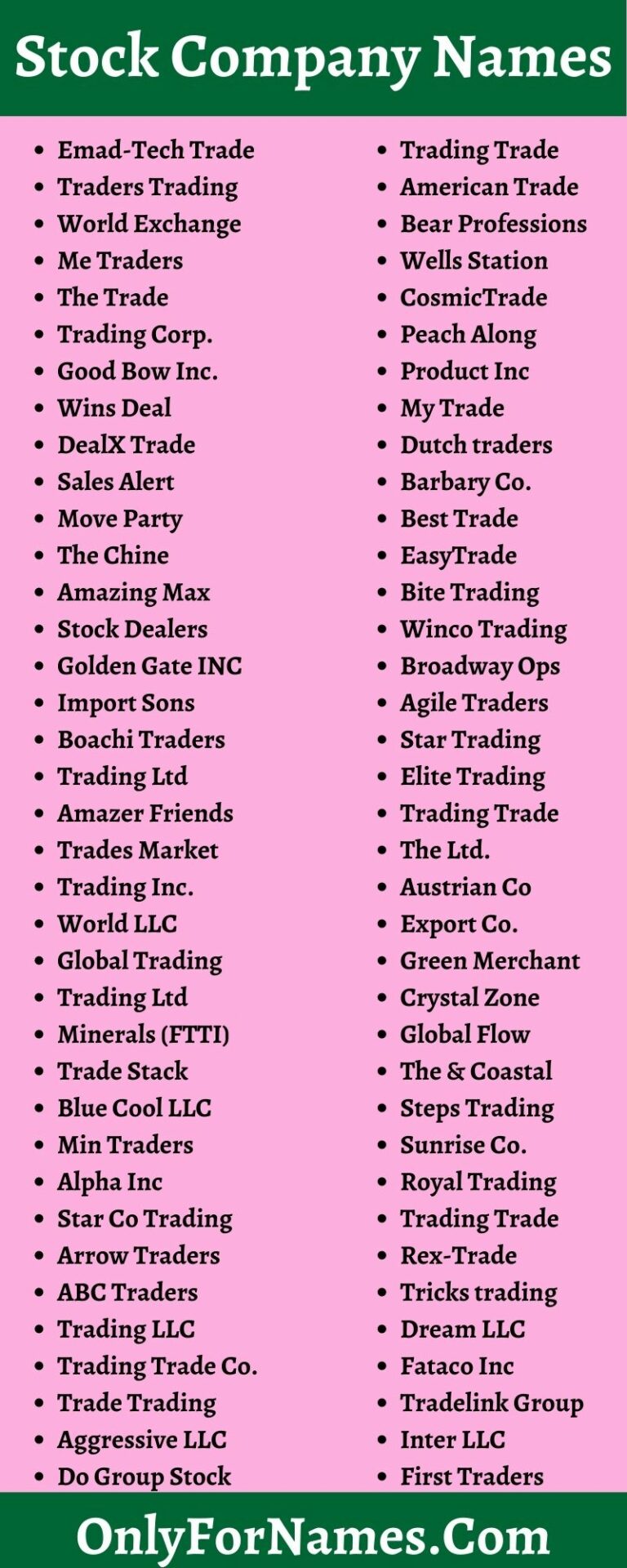 Stock Company Names And Trading Company Name Ideas stock-company-names-and-trading-company-name-ideas